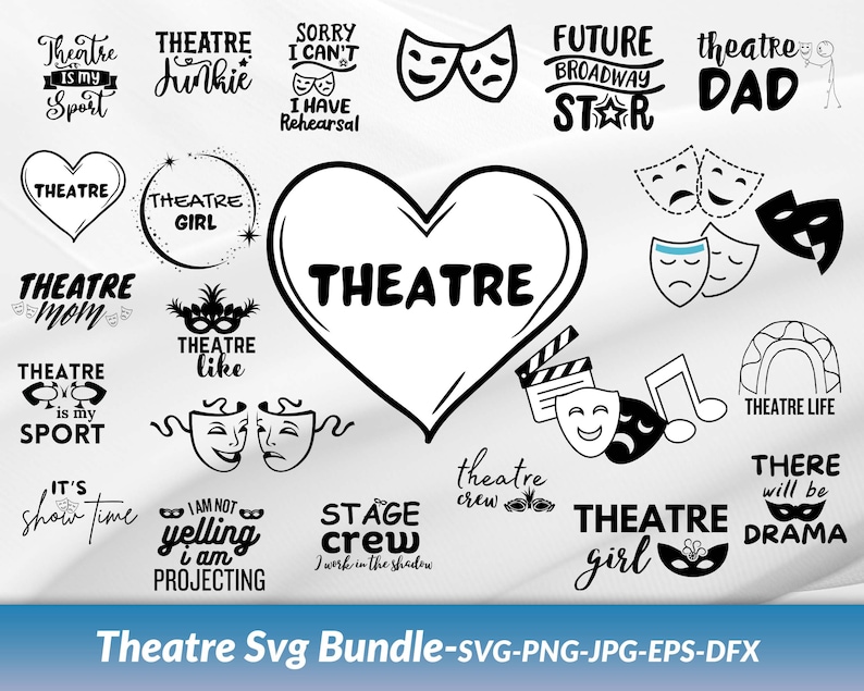 Theatre Bundle Svg, Theatre Png, Theatre Svg, Movie Theatre Svg ...