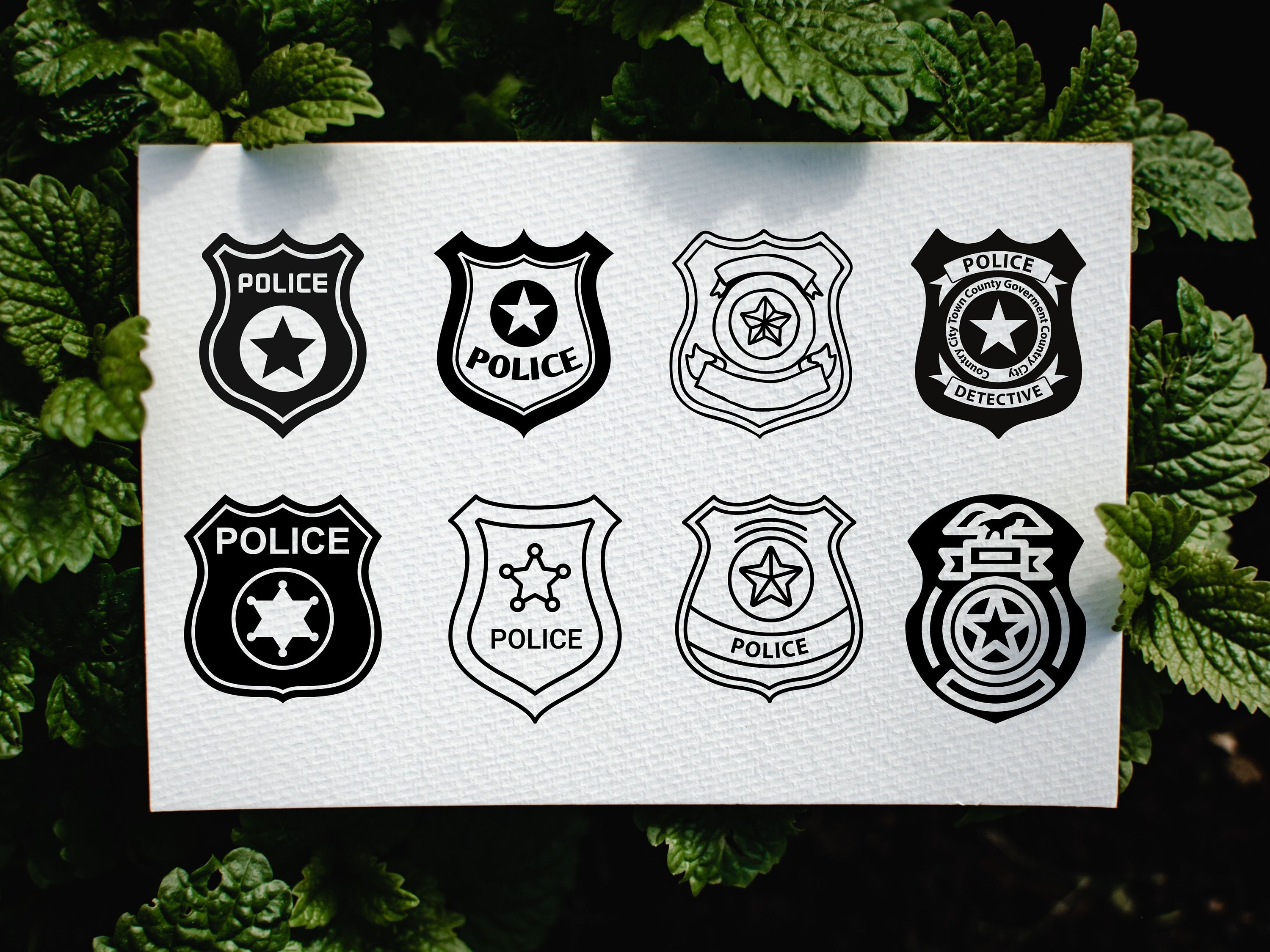 Police Badge Svg Bundle, American Police Badge Outline Svg Png ...