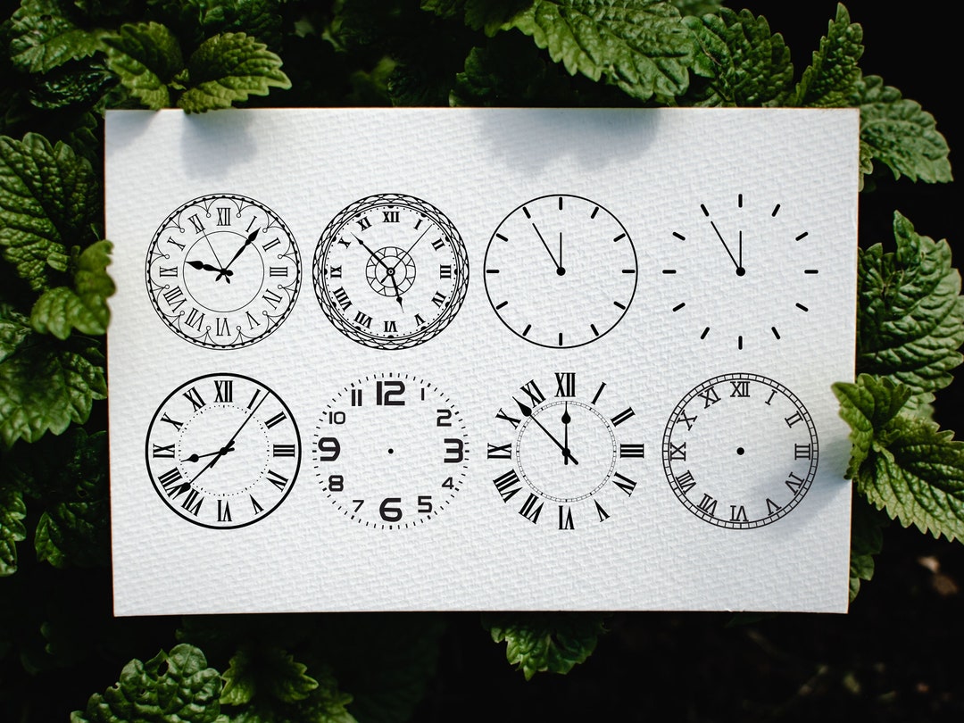 10 Clock Face SVG Bundle, Clock Svg, Clock Face Clipart Bundle Cut ...