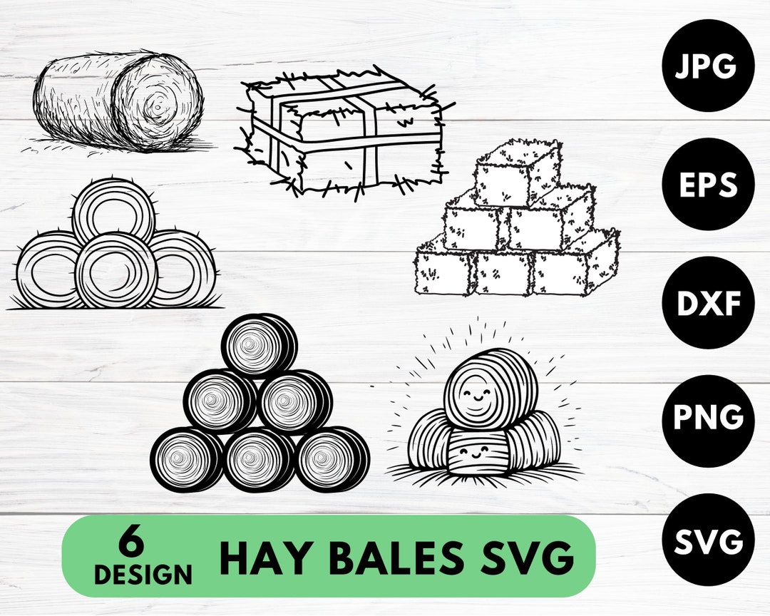 Hay Bales SVG Bundle, Round Bales Svg, Wheat Bale Svg, Bale of Hay Svg ...