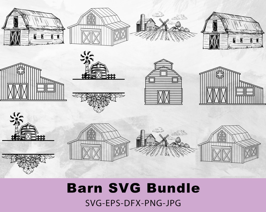 BARN SVG BUNDLE, Farming Svg, Barn House Svg, Farm Svg, Farm Silhouette ...