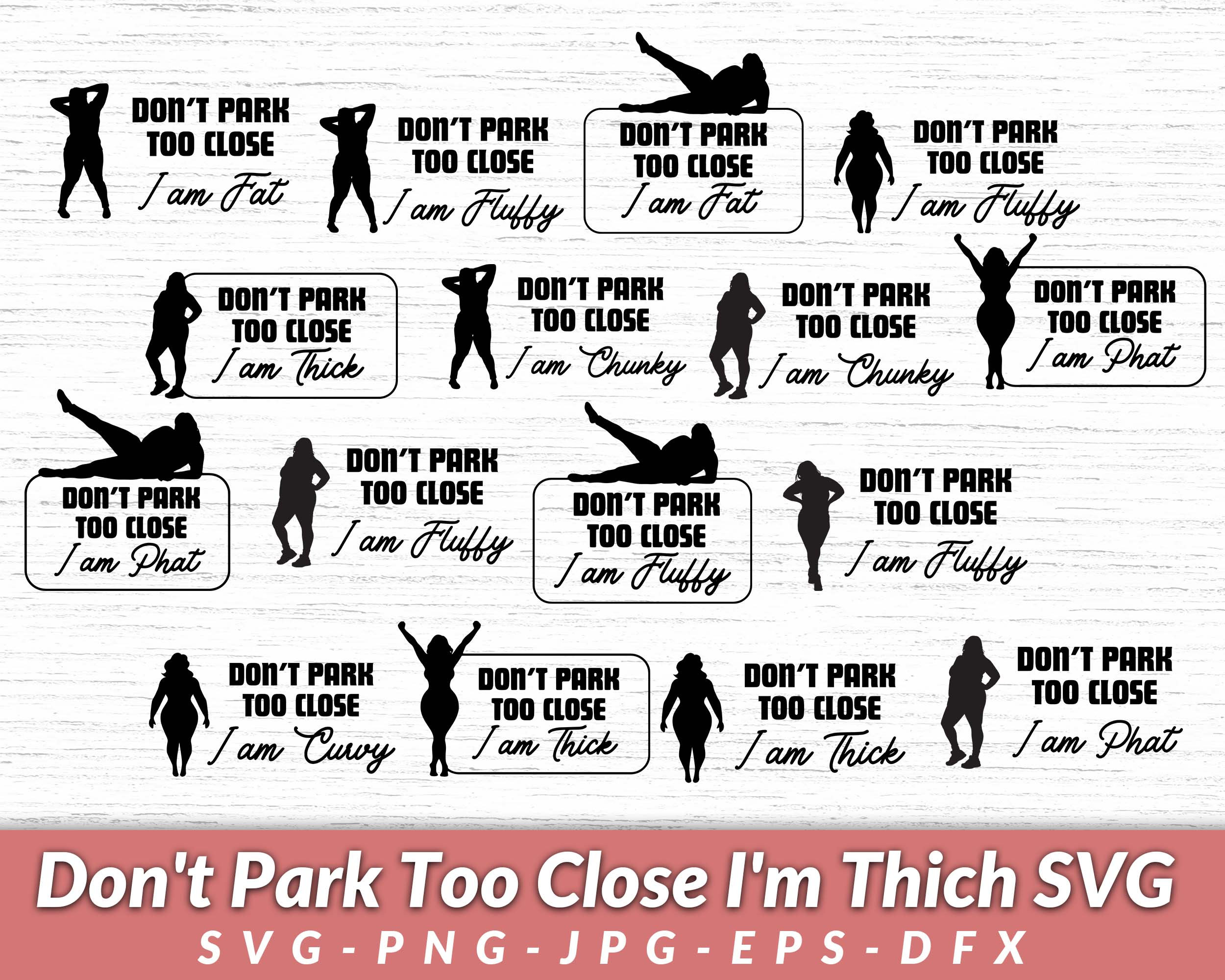Thick SVG Bundle Car Decal Designs Parking Warning Graphics Funny ...