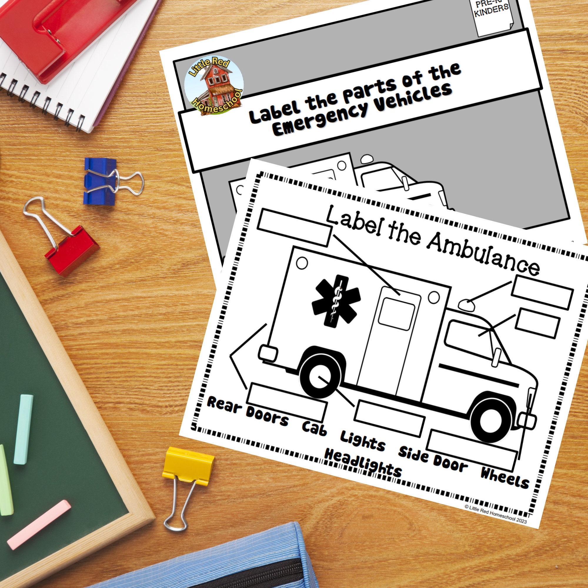 Label the Parts of the Emergency Vehicles Preschool Worksheet Early ...