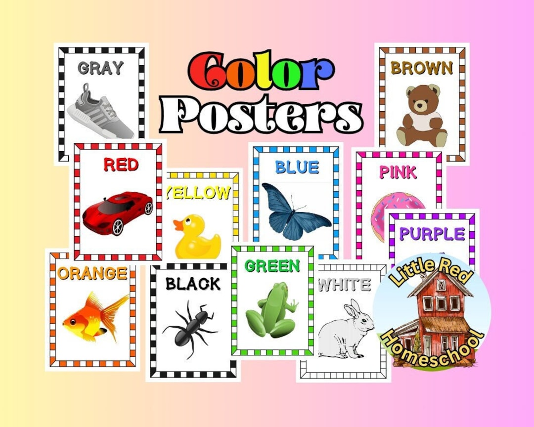 Color Posters for Homeschool Digital Download Mini Posters for Toddlers ...