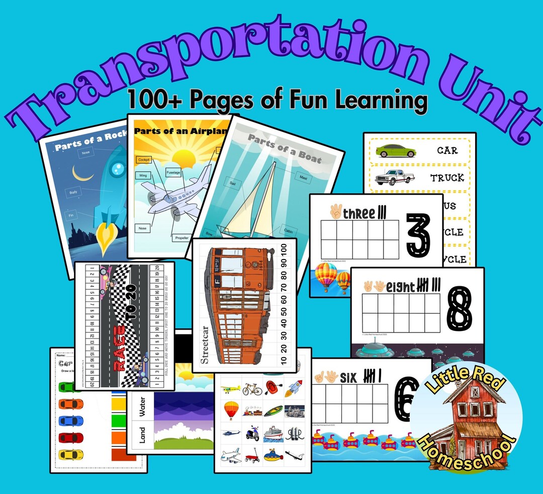 Transportation Unit Study Homeschool Learning Preschool Kindergarten ...