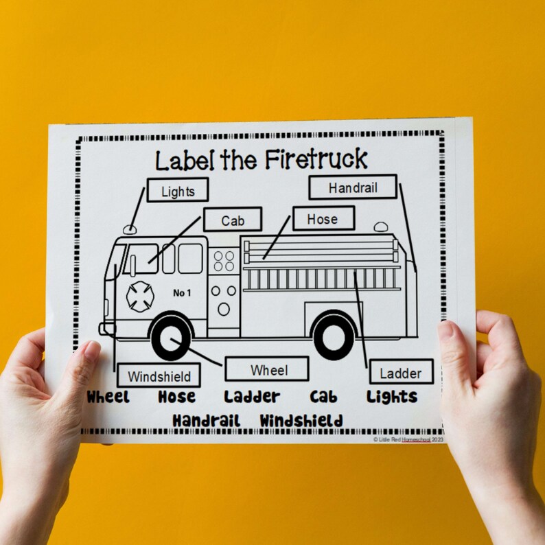 Label the Parts of the Emergency Vehicles Preschool Worksheet Early ...