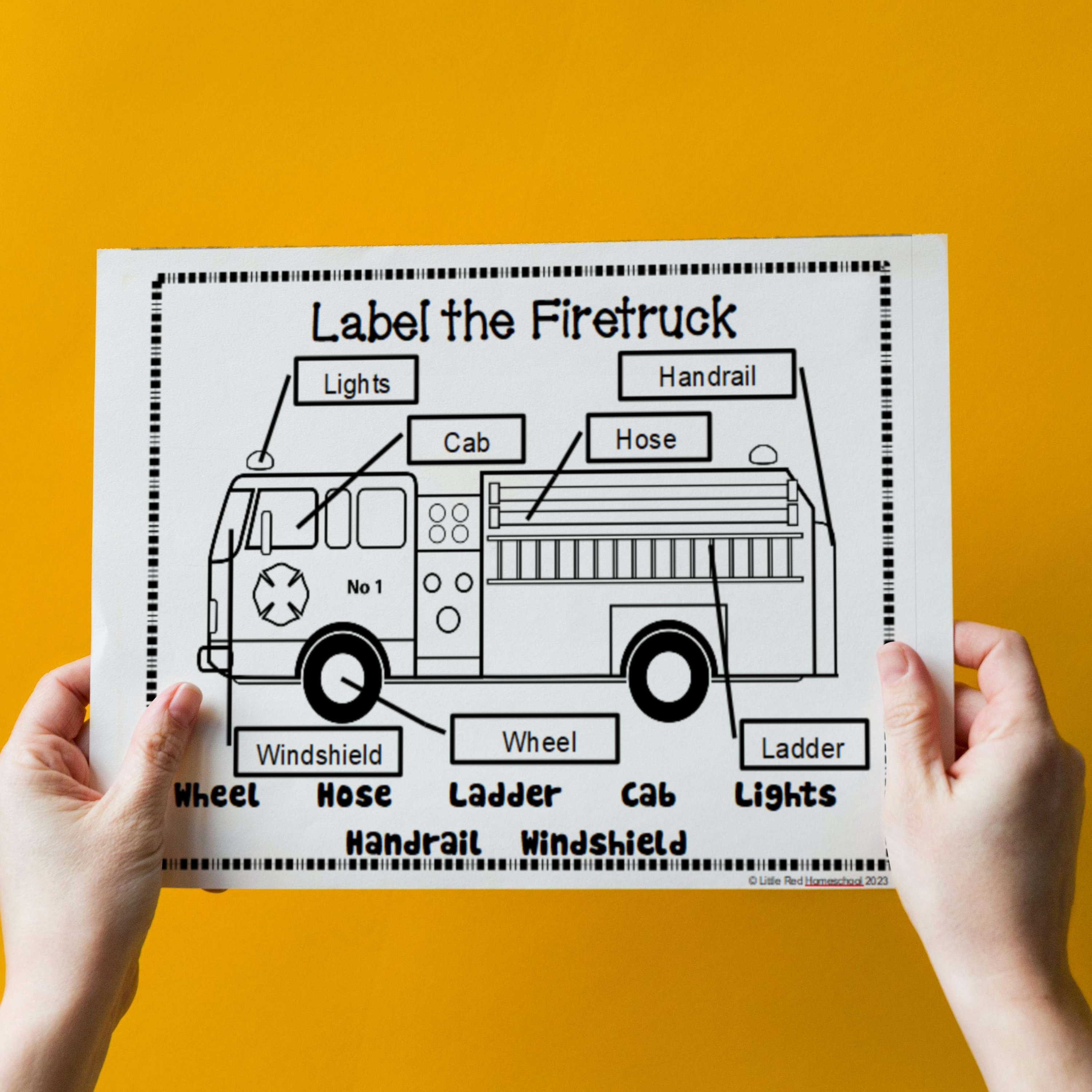 Label the Parts of the Emergency Vehicles Preschool Worksheet Early ...