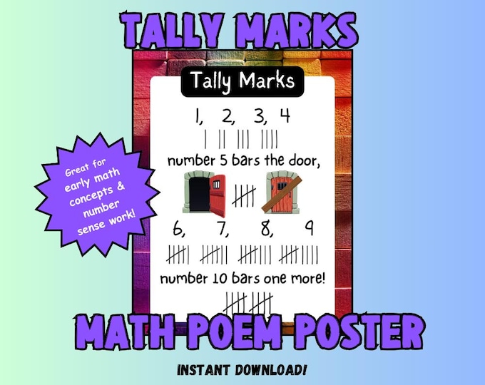 Tally Marks Math Poster | Early Math Skills Printable | Number Sense ...
