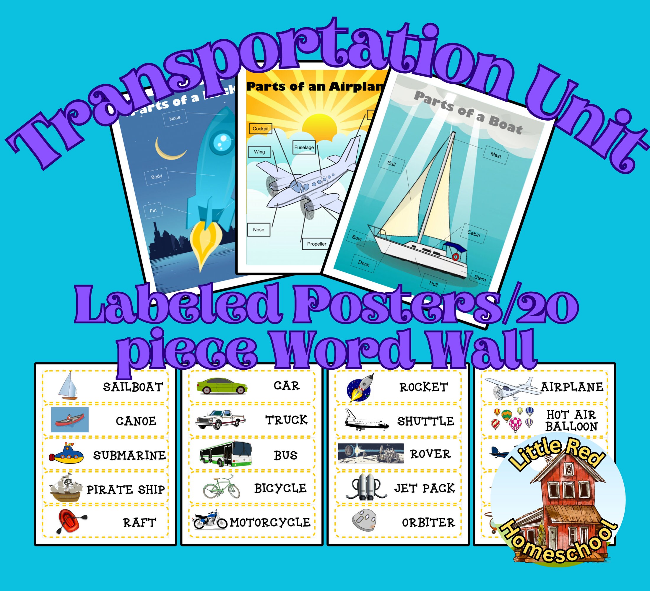 Transportation Unit Study Homeschool Learning Preschool Kindergarten ...