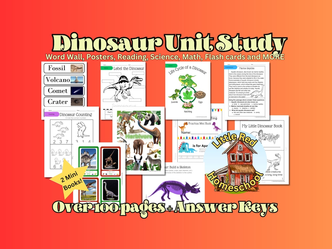 Dinosaur Homeschool Unit Study for Preschool Kindergarten Education ...