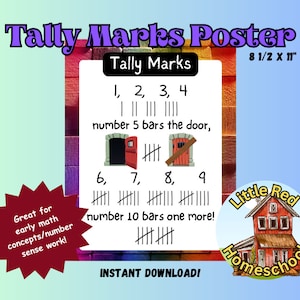 Tally Marks Math Poster | Early Math Skills Printable | Number Sense ...