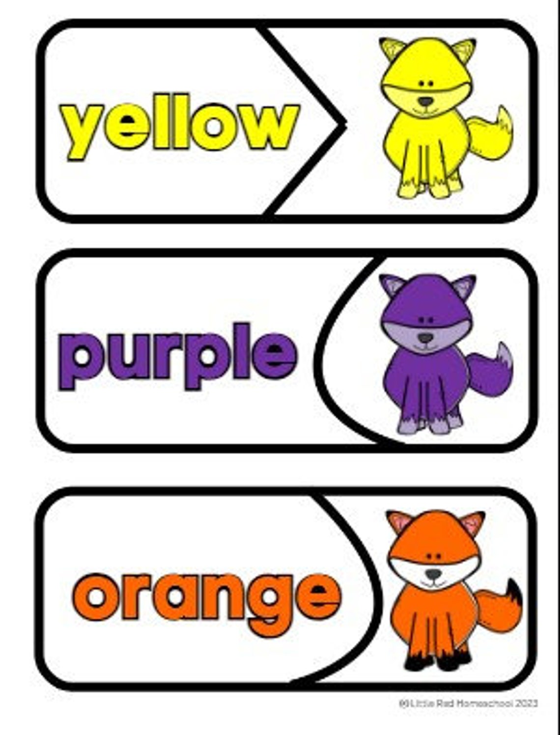 Color Matching Printable Puzzle Foxes Color Learning Preschool Self ...