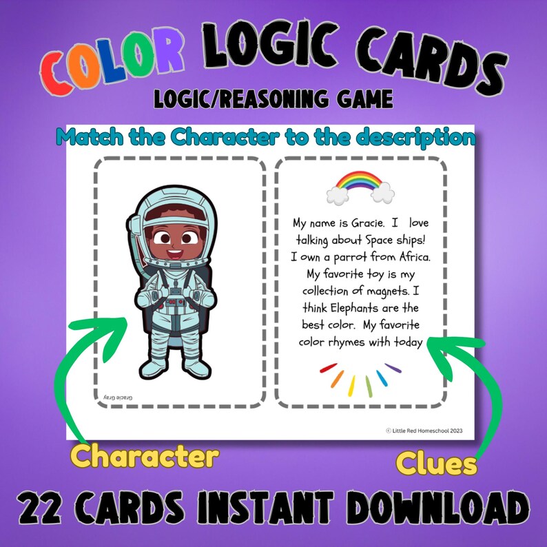Color Matching Game | Color Matching Sorting Cards | Logic & Inference ...