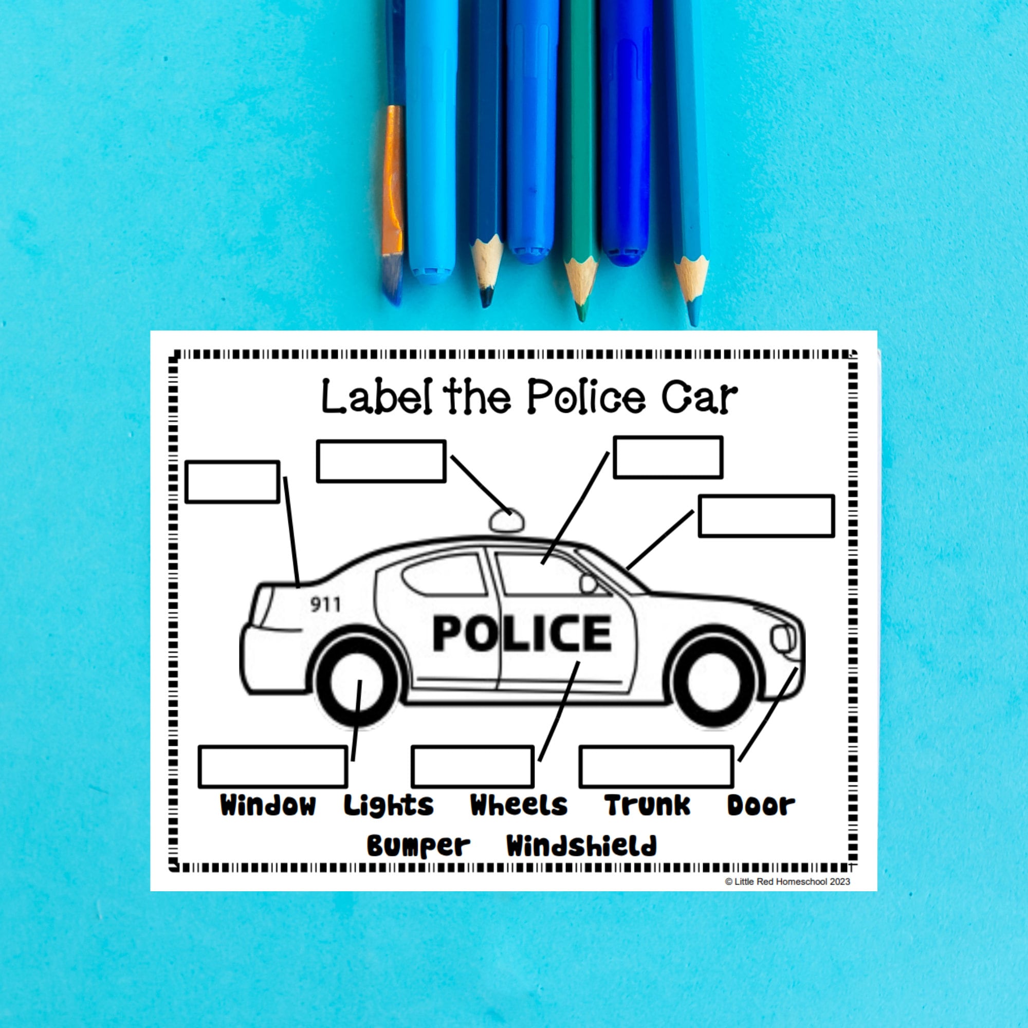 Label the Parts of the Emergency Vehicles Preschool Worksheet Early ...