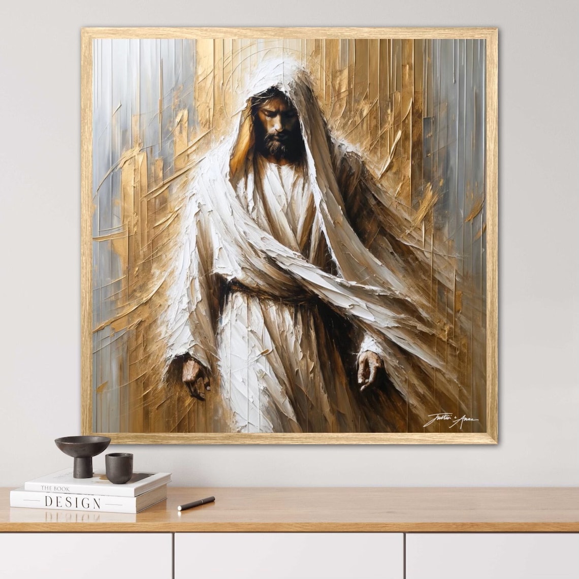 Glorious Purpose - Deep and Modern White Gold Impressionistic Jesus ...