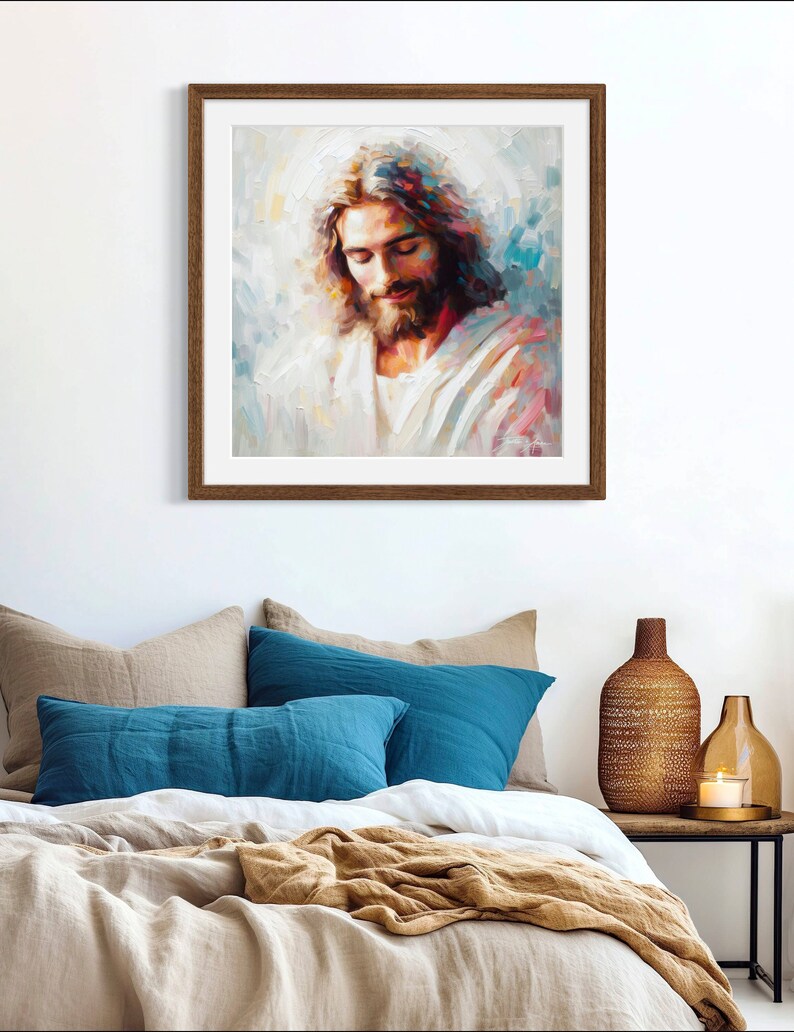 Savior in Color- Jesus Art, Christ Original Portrait, Colorful Art ...