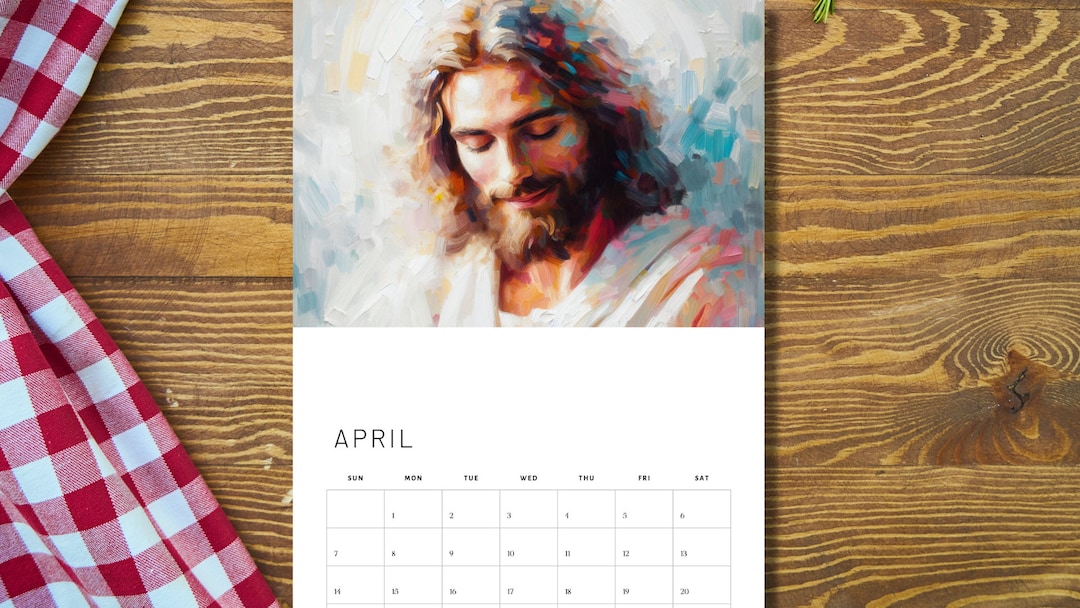 Christ Monthly Calendar Jesus Portrait Jesus Print Jesus - Etsy