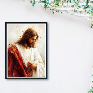 Christ in Red Robes Jesus Christ Artwork, Paintings of the Messiah ...