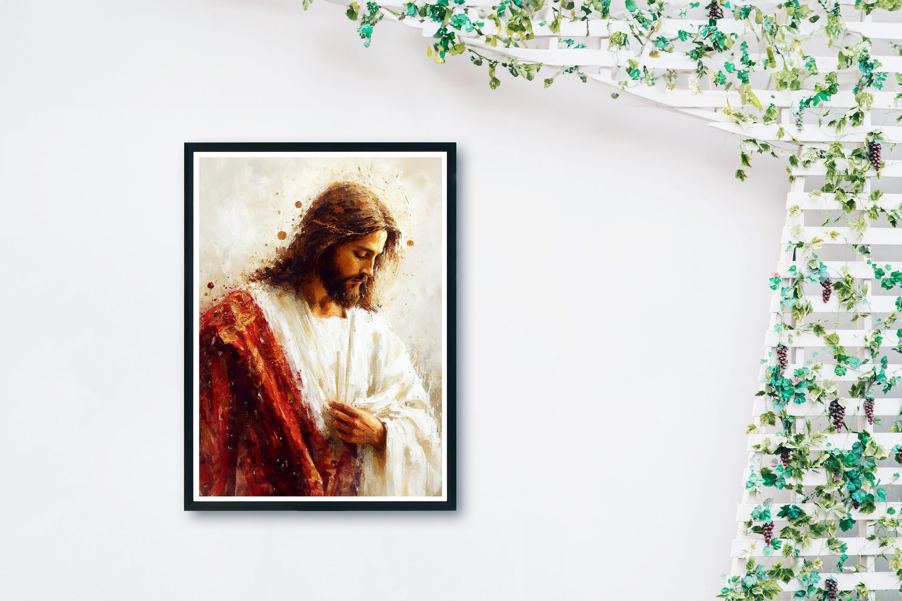 Christ in Red Robes Jesus Christ Artwork, Paintings of the Messiah ...