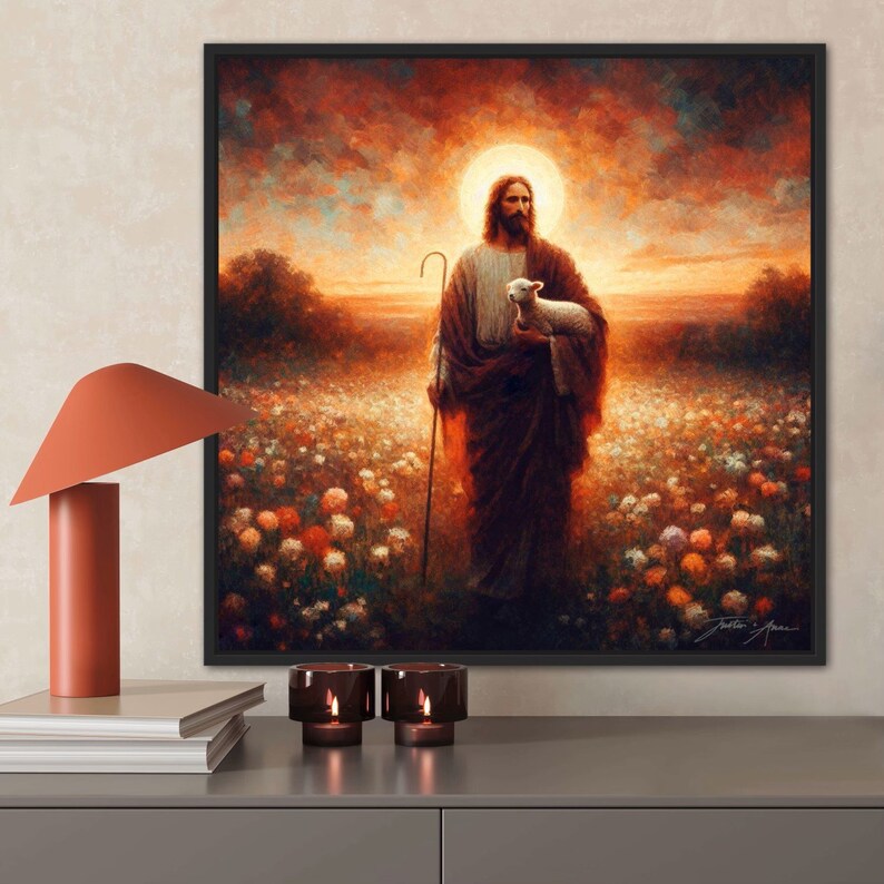 My Guardian Unique Jesus Christ and Sheep and a Lamb Digital Prints ...