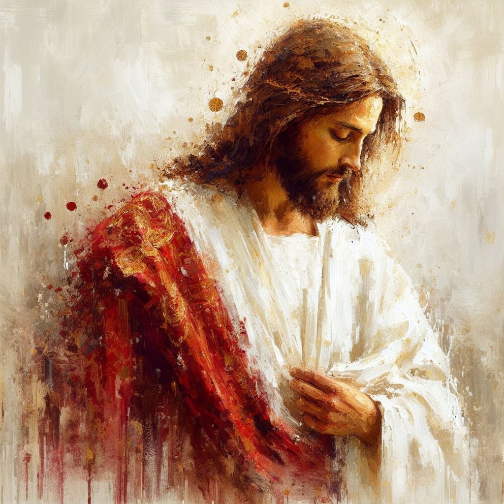 Christ in Red Robes Jesus Christ Artwork, Paintings of the Messiah ...