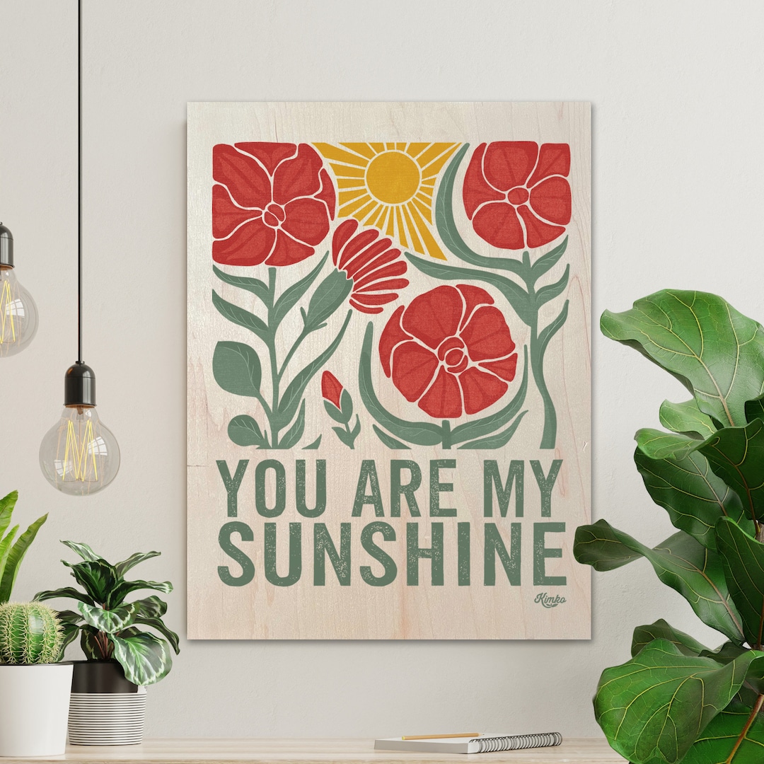 Sunburst Wall Art | Wood Sign Saying | You Are My Sunshine | Botanical ...