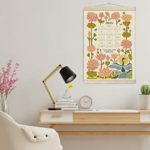2025 Wall Calendar | Botanical Bouquet Wall Art | Lotus Flower Print ...