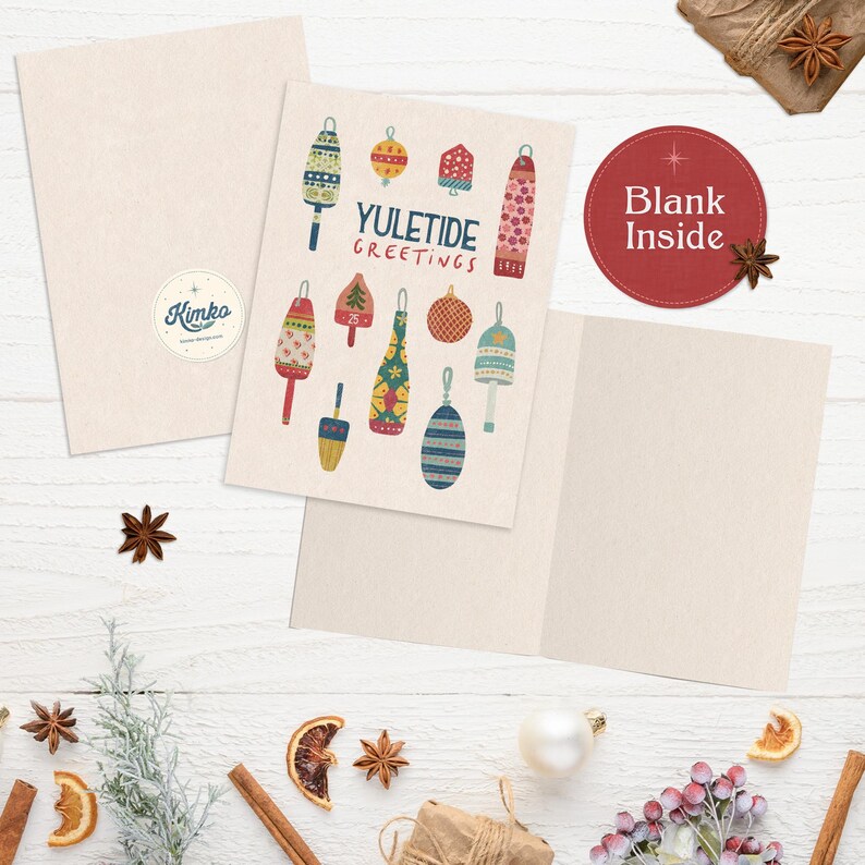 Yuletide Greetings Holiday Cards | Lobster Buoy | 10 Pack | Seaside Christmas | Boat Fisherman ...