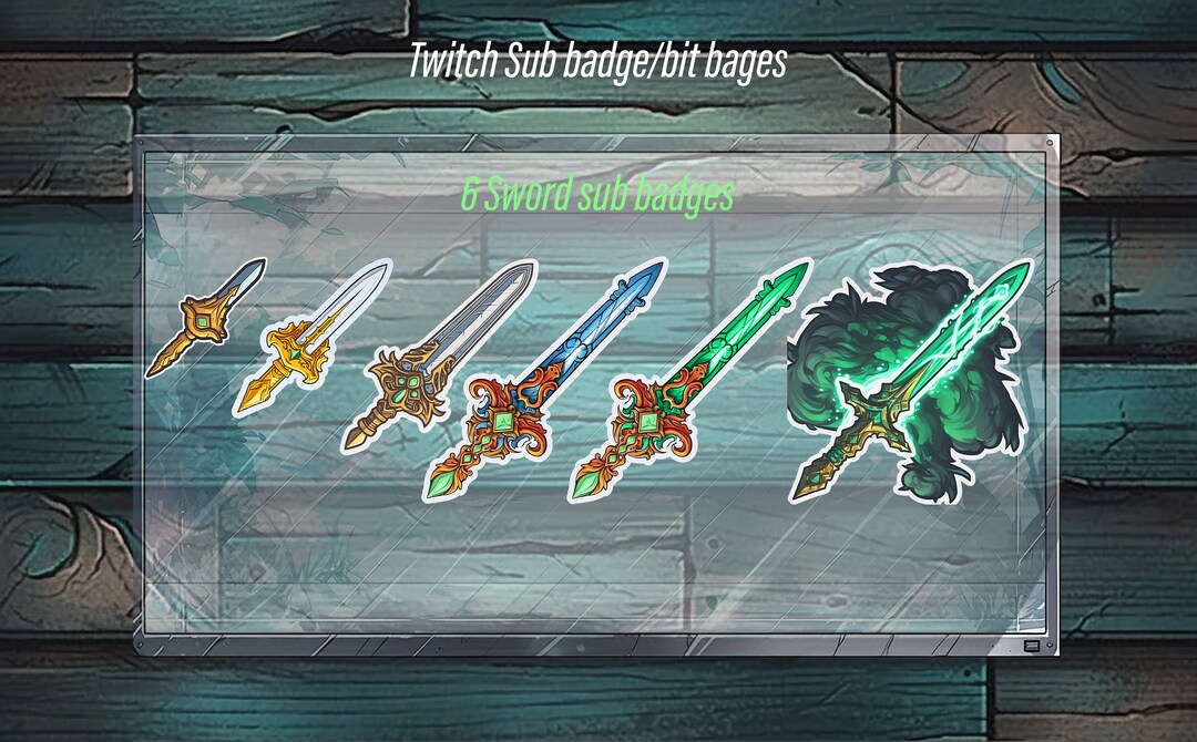Twitch Sword Badges | Twitch Sub Badges, Twitch Bit Badges, Character ...