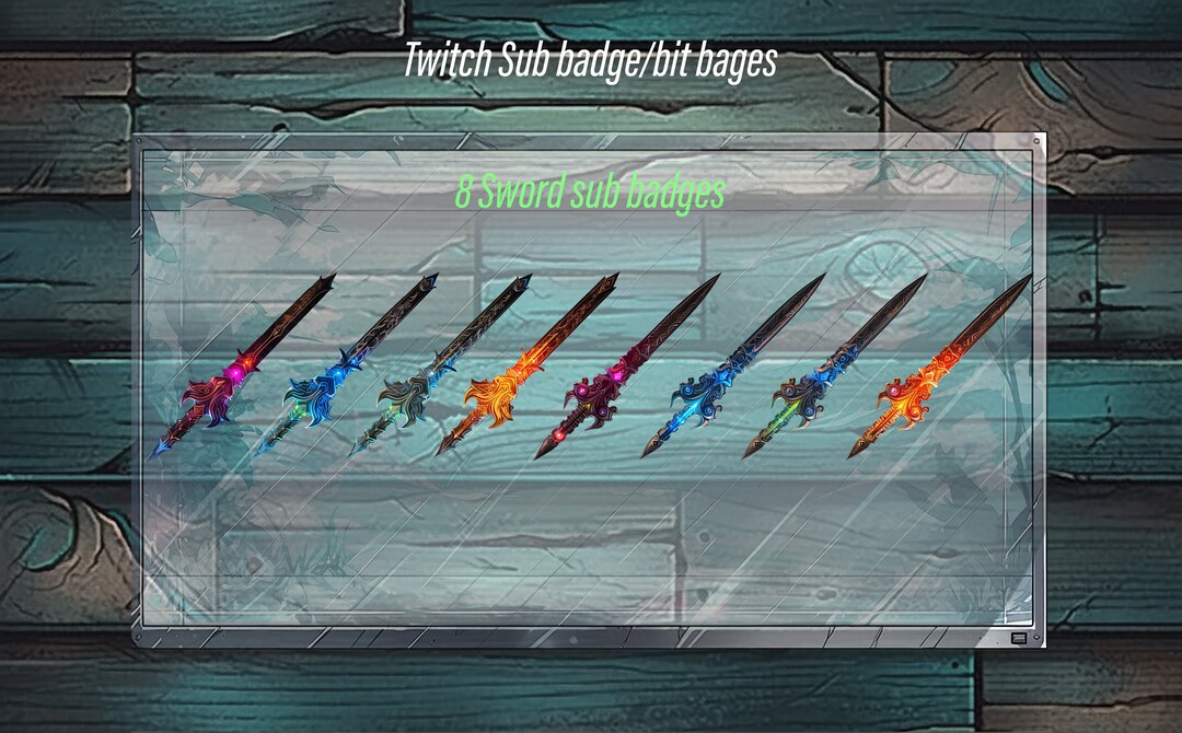 Twitch Sword Badges | Twitch Sub Badges, Twitch Bit Badges, Character ...