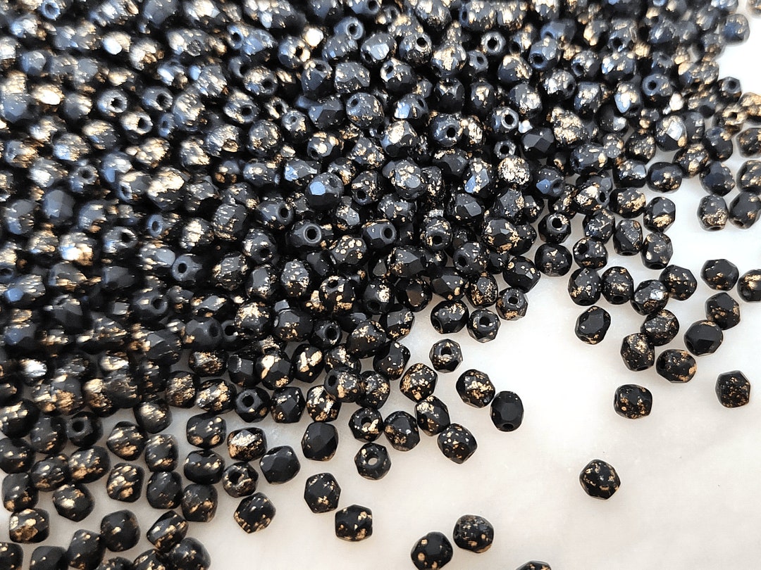 50 or 200 Czech Fire-polished Glass Beads, Faceted Round 3mm Opaque ...