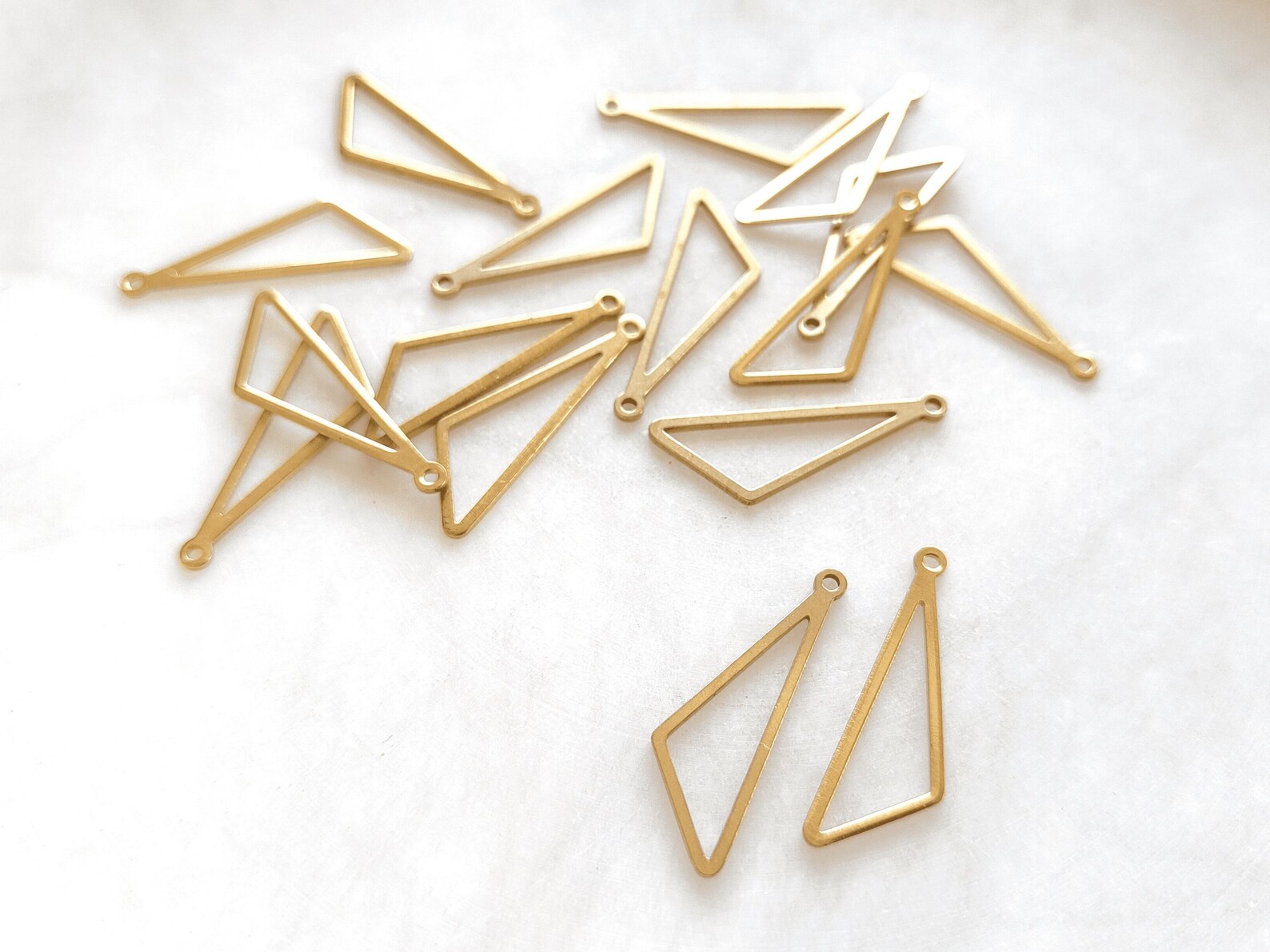 1 or 4 Raw Brass Pointy Triangle Findings, Pretty 27mm X 8mm Metal ...