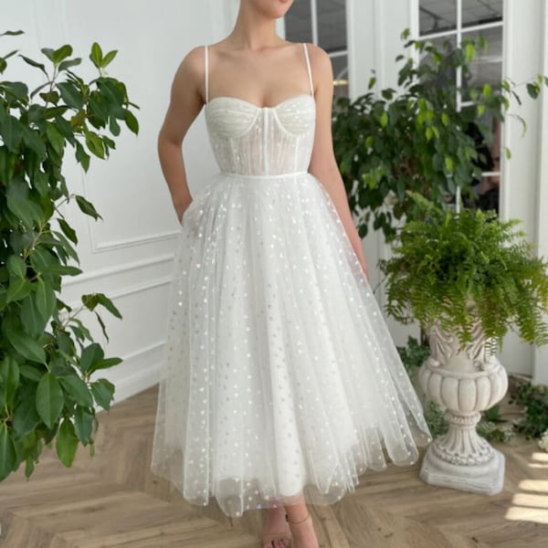Tulle White Party Dress - Etsy