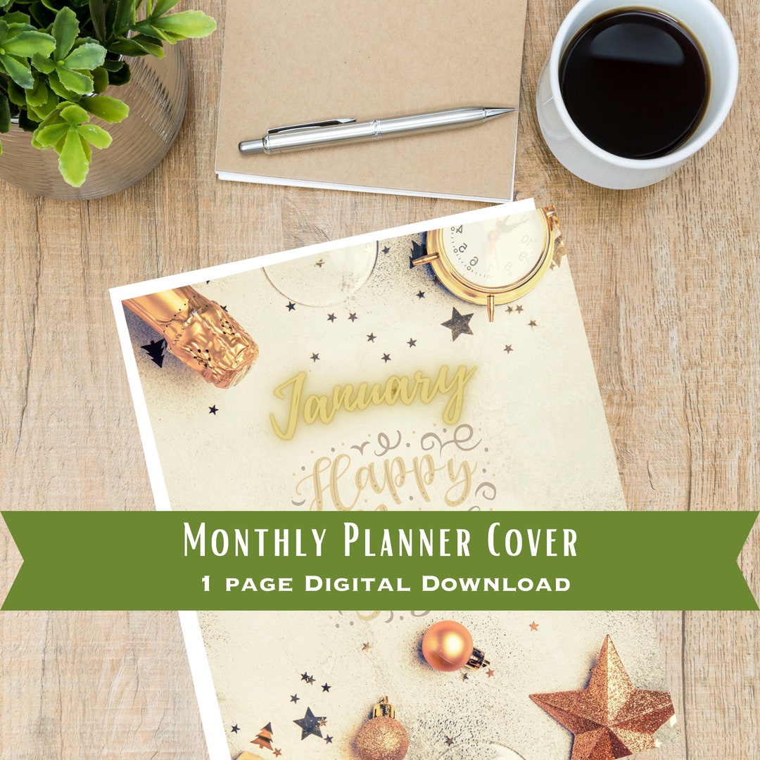 Planner Cover Printable Cover Page Digital Download New Year Design - Etsy