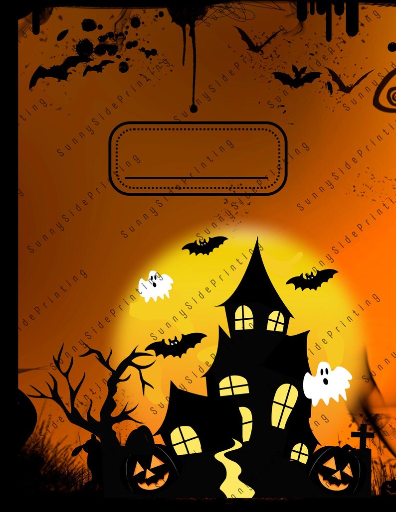 Editable Composition Notebook Template Halloween Theme Canva Link PDF ...