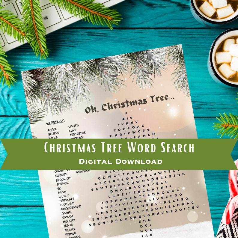 Christmas Puzzle Word Search Puzzle Winter Themed Printable PDF Instant ...