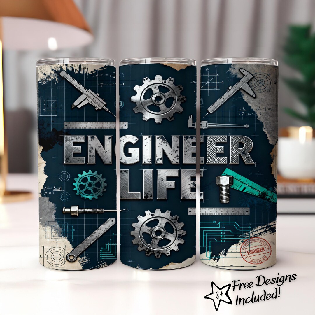 Engineer Life 20oz Skinny Tumbler Sublimation Wrap, Engineer Industrial ...