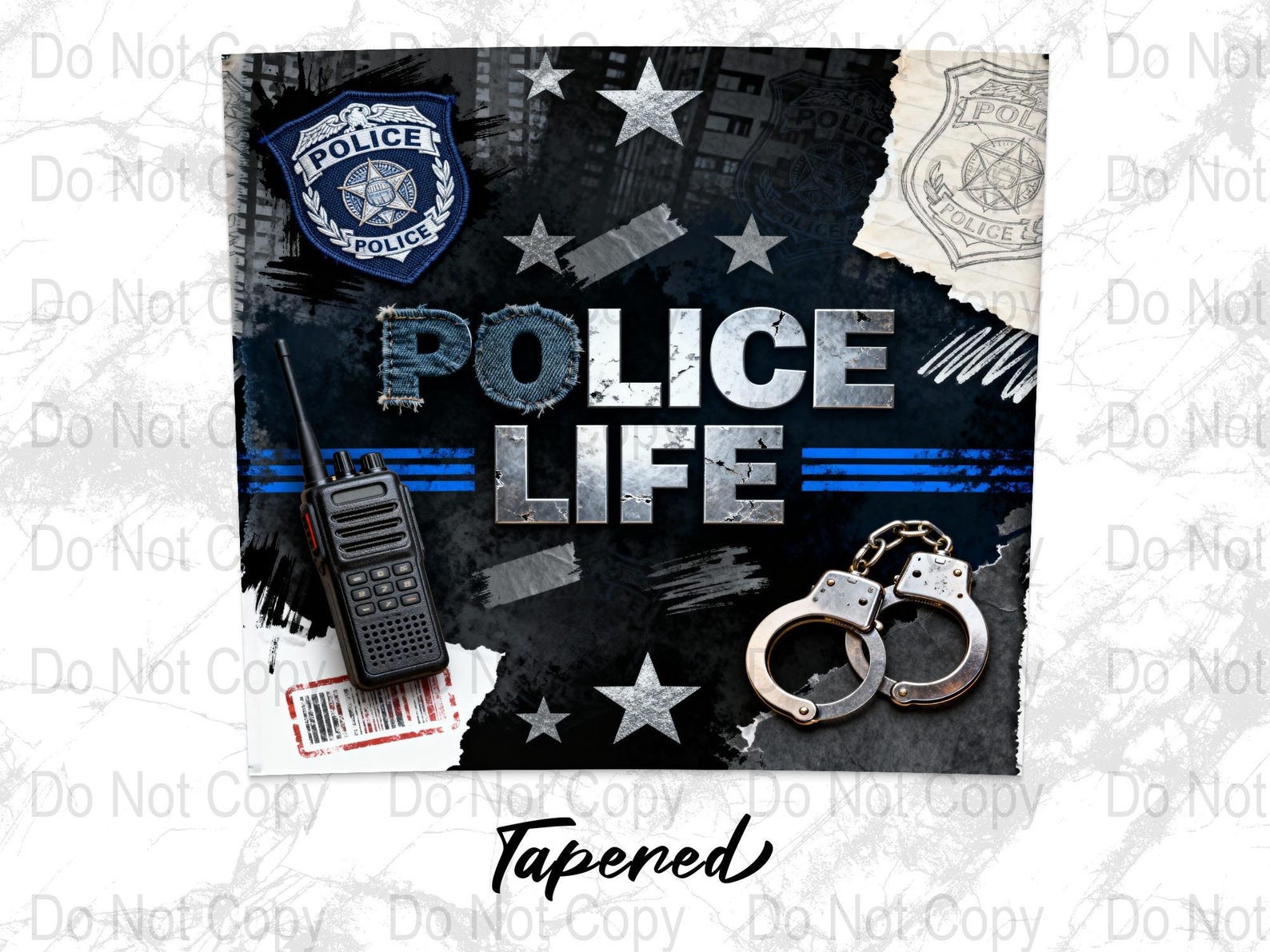 Police Life 20oz Skinny Tumbler Sublimation Wrap, Law Enforcement PNG ...