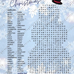 Snowman Word Search JUMBO Word Search Christmas Puzzle Printable ...