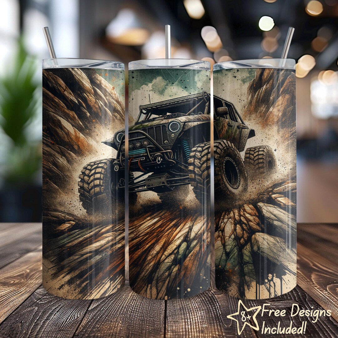 Off Road ATV PNG, Mud Truck 20oz Skinny Tumbler Sublimation Wrap ...