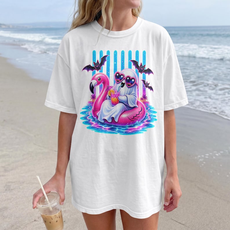 Stripes Summerween PNG, Funny Ghost Float Halloween Summer Tshirt ...