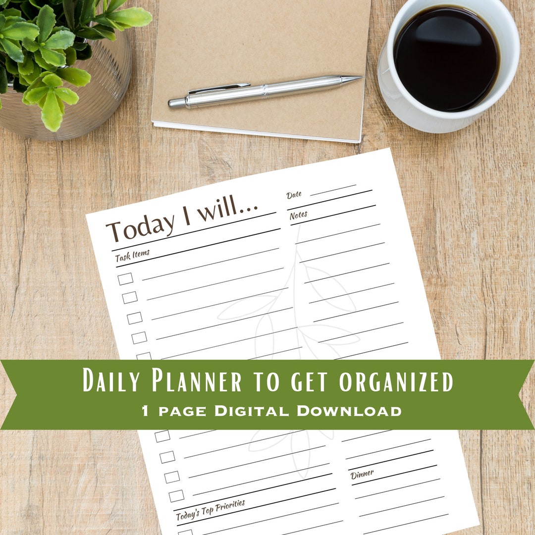 Daily Planner Printable Daily Schedule Organizer Blank to Do List Daily ...