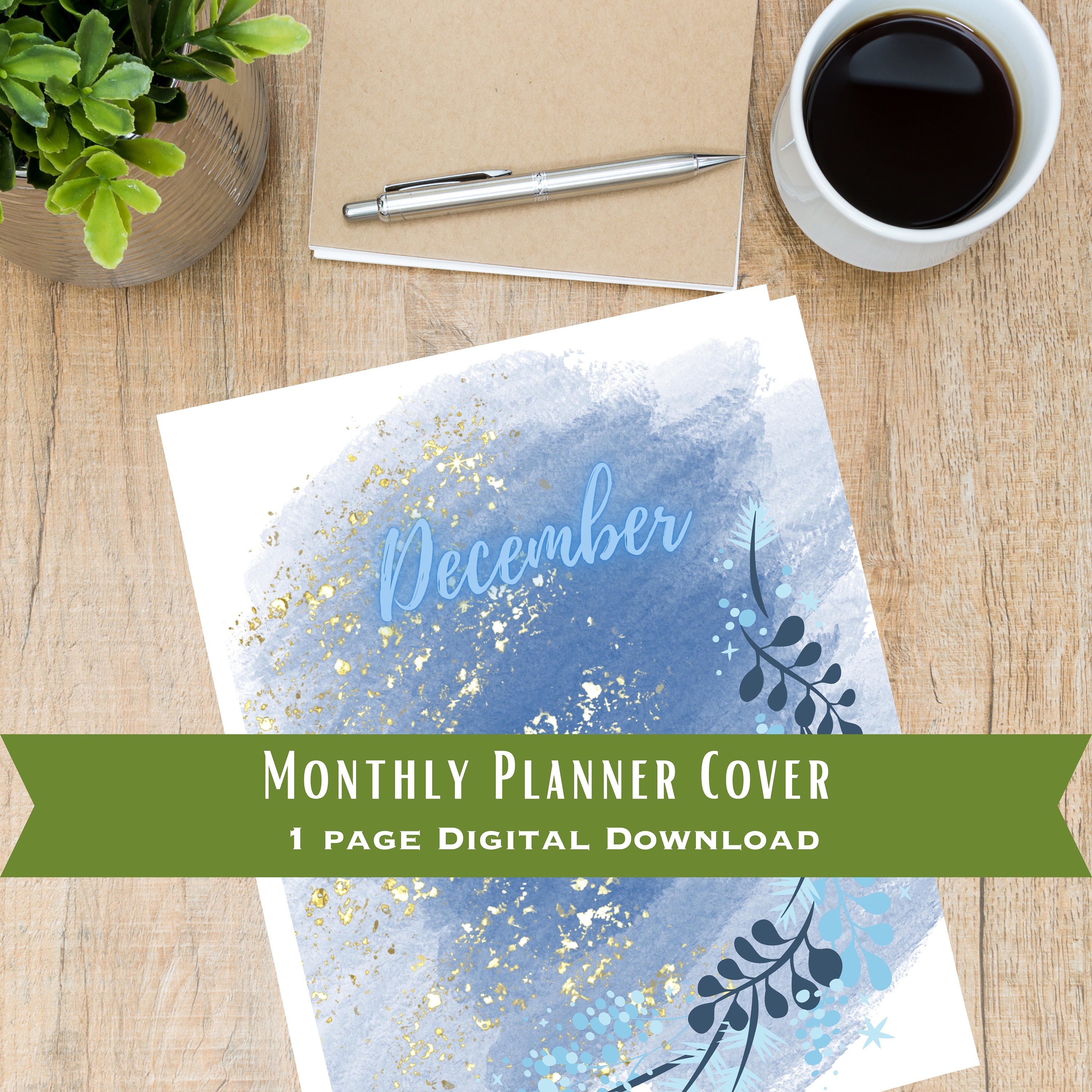 Planner Cover Printable Cover Page Digital Download Winter Design - Etsy