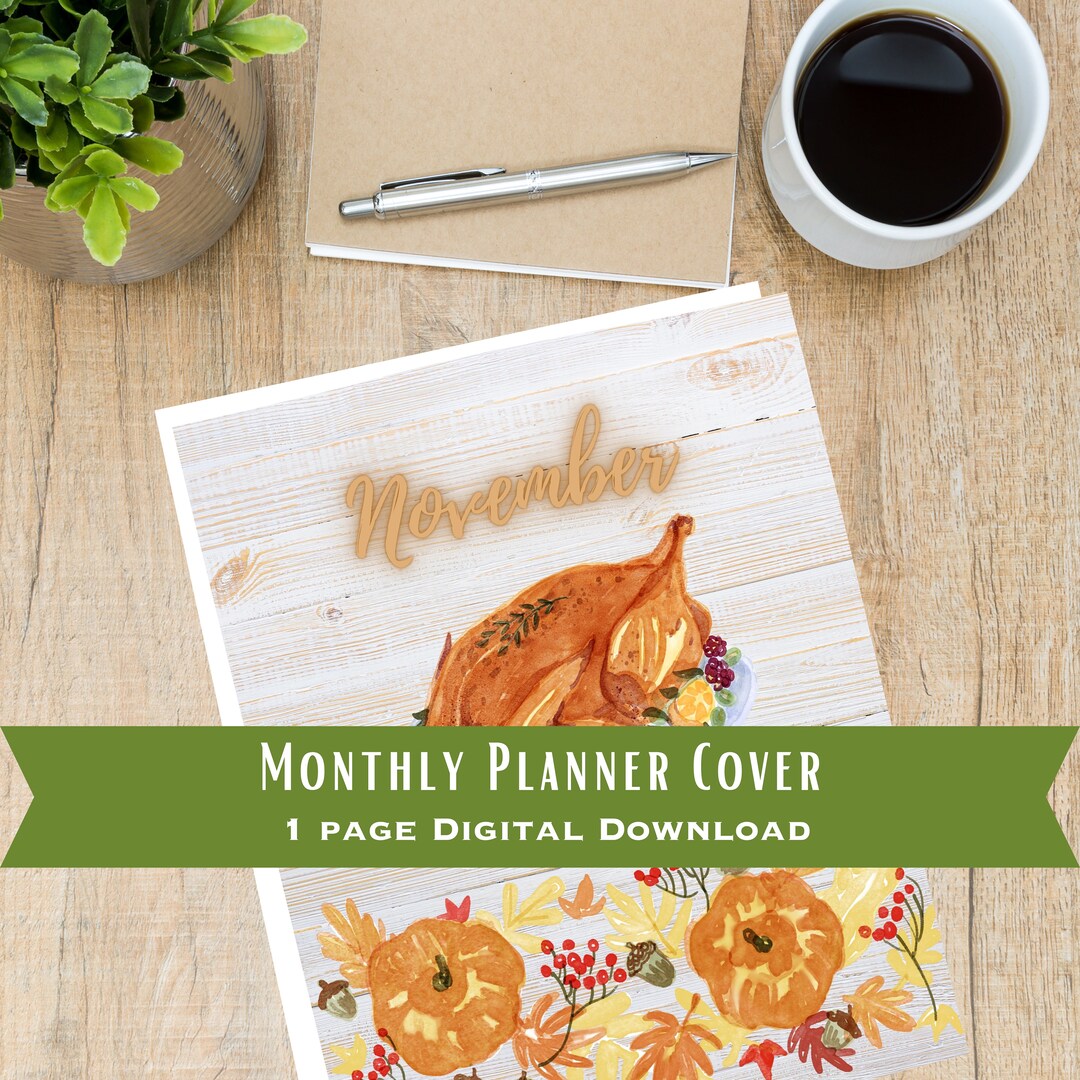 Planner Cover Printable Cover Page Digital Download Fall Design - Etsy