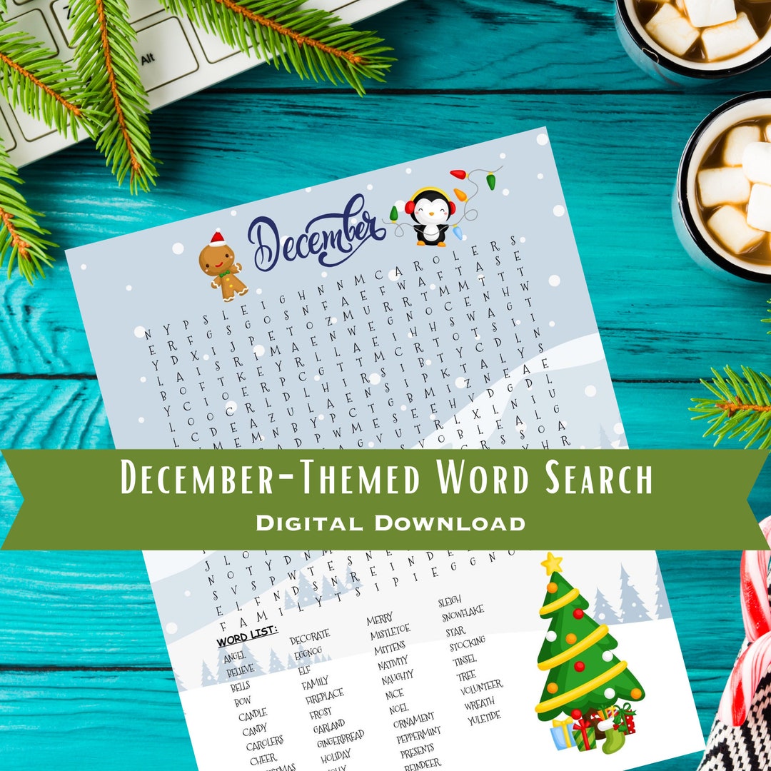 Christmas Puzzle December Word Search Winter Themed Word Search ...
