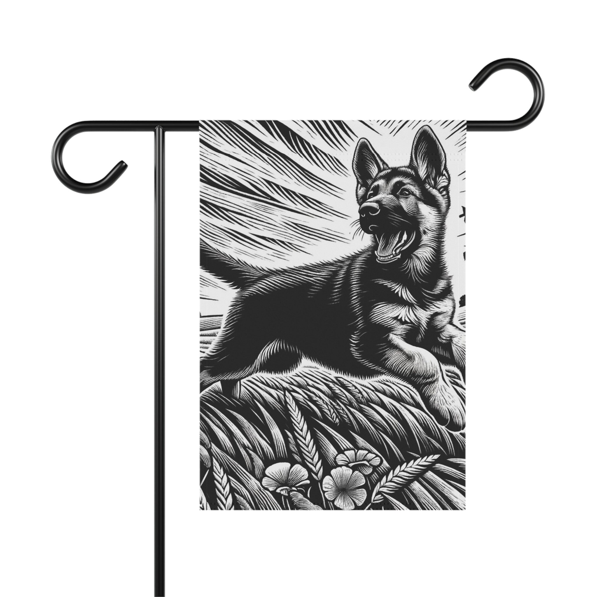 Young Playful German Shepherd Garden Flag | Custom Outdoor Decor ...