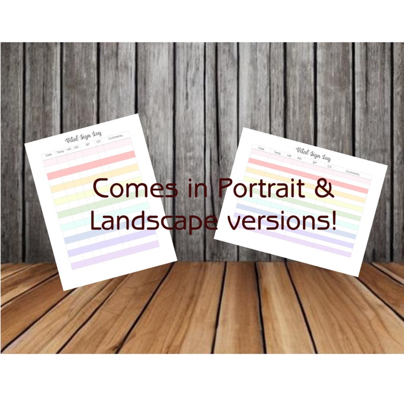 Printable Vital Sign Log PDF, Blood Pressure Log, Vital Signs Sheet ...