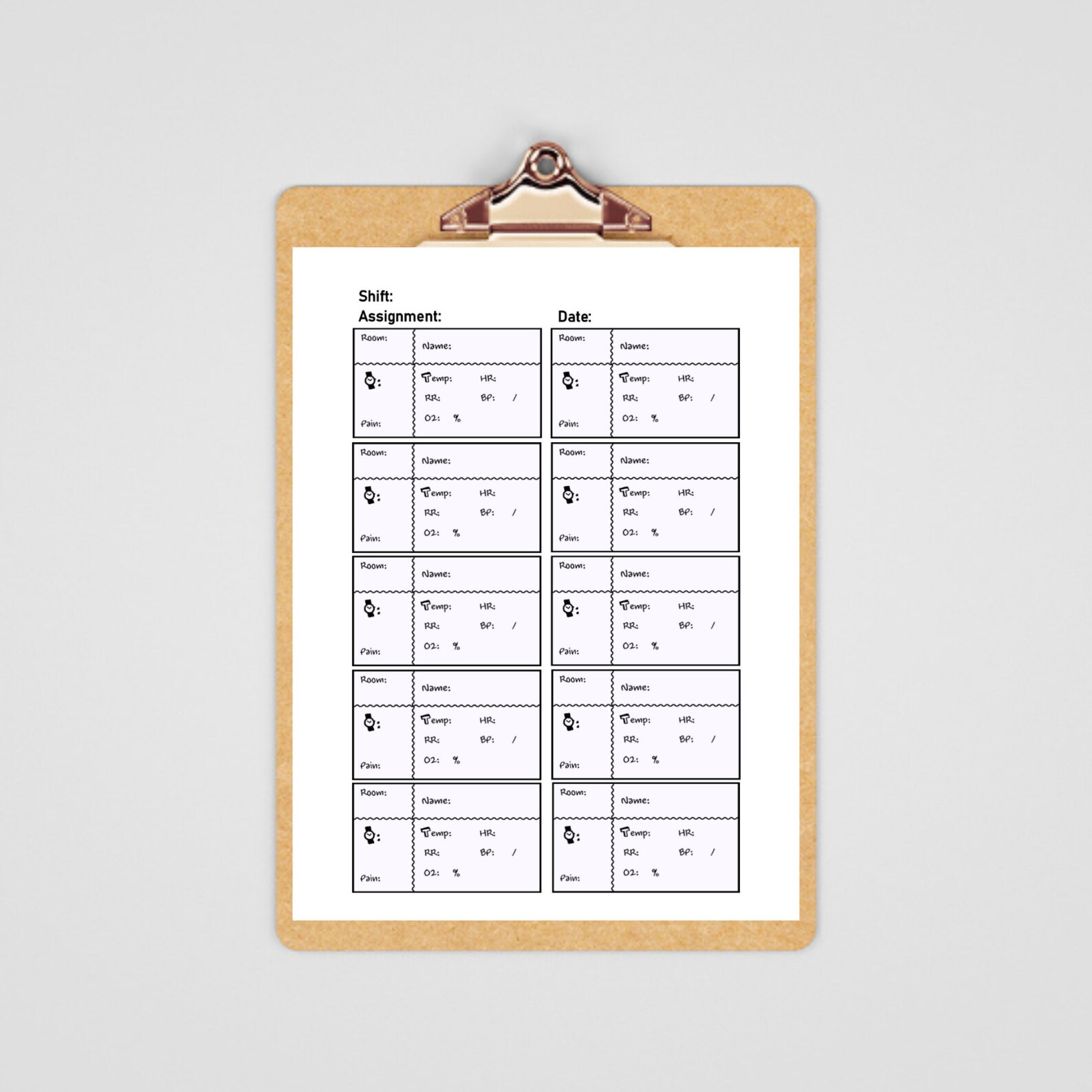 Patient Vital Sign Log, Nurse Assignment Vital Sign Sheet, Vitals ...