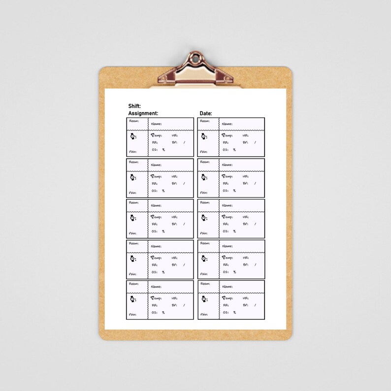 Patient Vital Sign Log, Nurse Assignment Vital Sign Sheet, Vitals ...