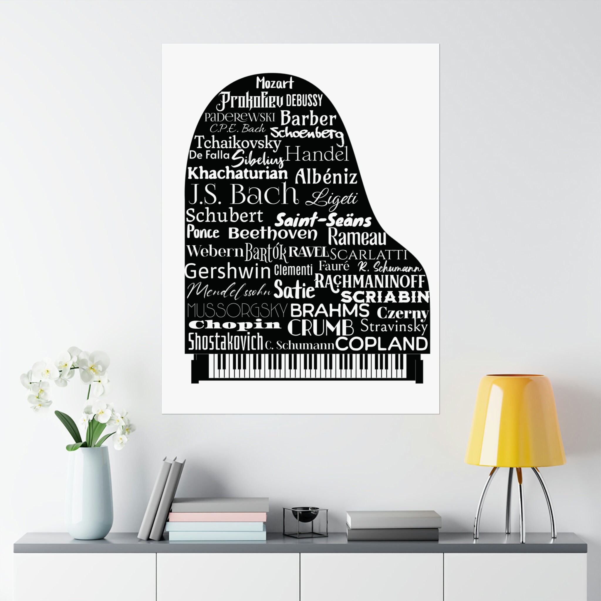 Piano Composers Poster, Classical Piano Gift, Pianist Gift, Concert ...